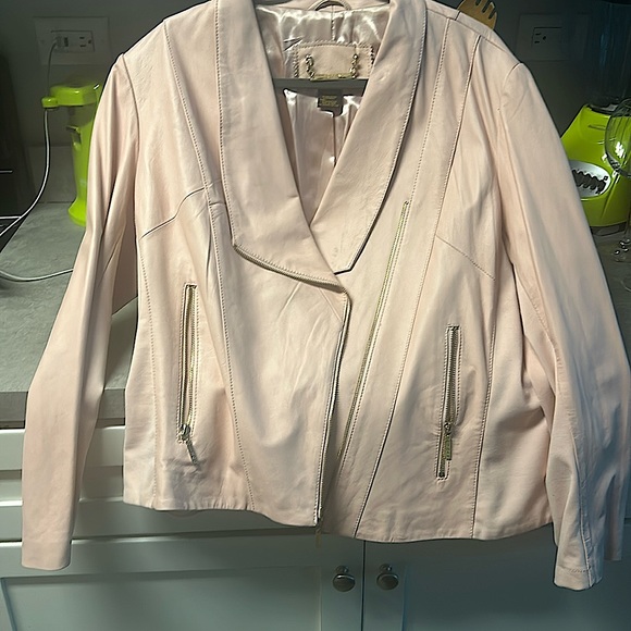 IMAN | Jackets & Coats | Plus Size Woman 2x Leather Jacket Light Pink ...